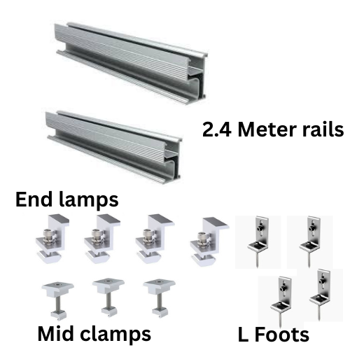 2.4 Meters Aluminum Solar Roof Mounting Kit
